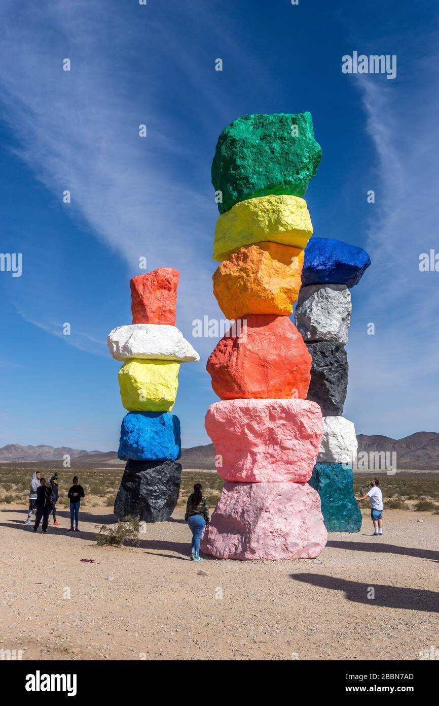 Seven Magic Mountains, Las Vegas, Nevada. USA Stock Photo - Alamy