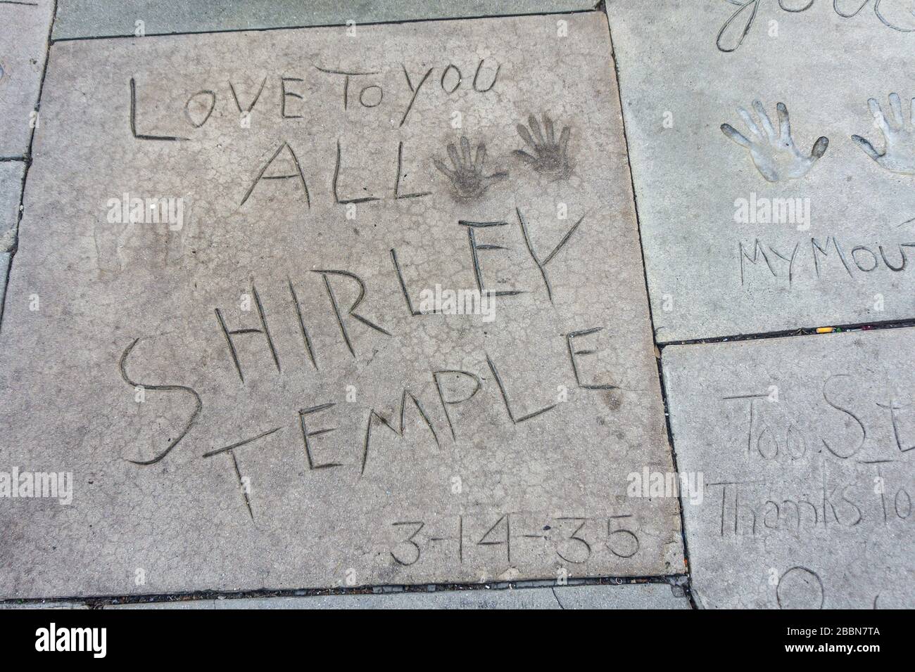 Shirley Temple's hand and foot prints on Hollywood Walk of Fame ...