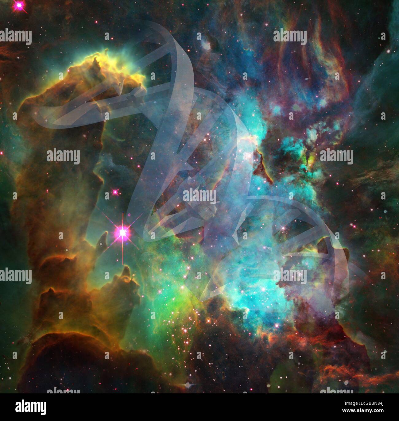 DNA strand in vivid space Stock Photo - Alamy