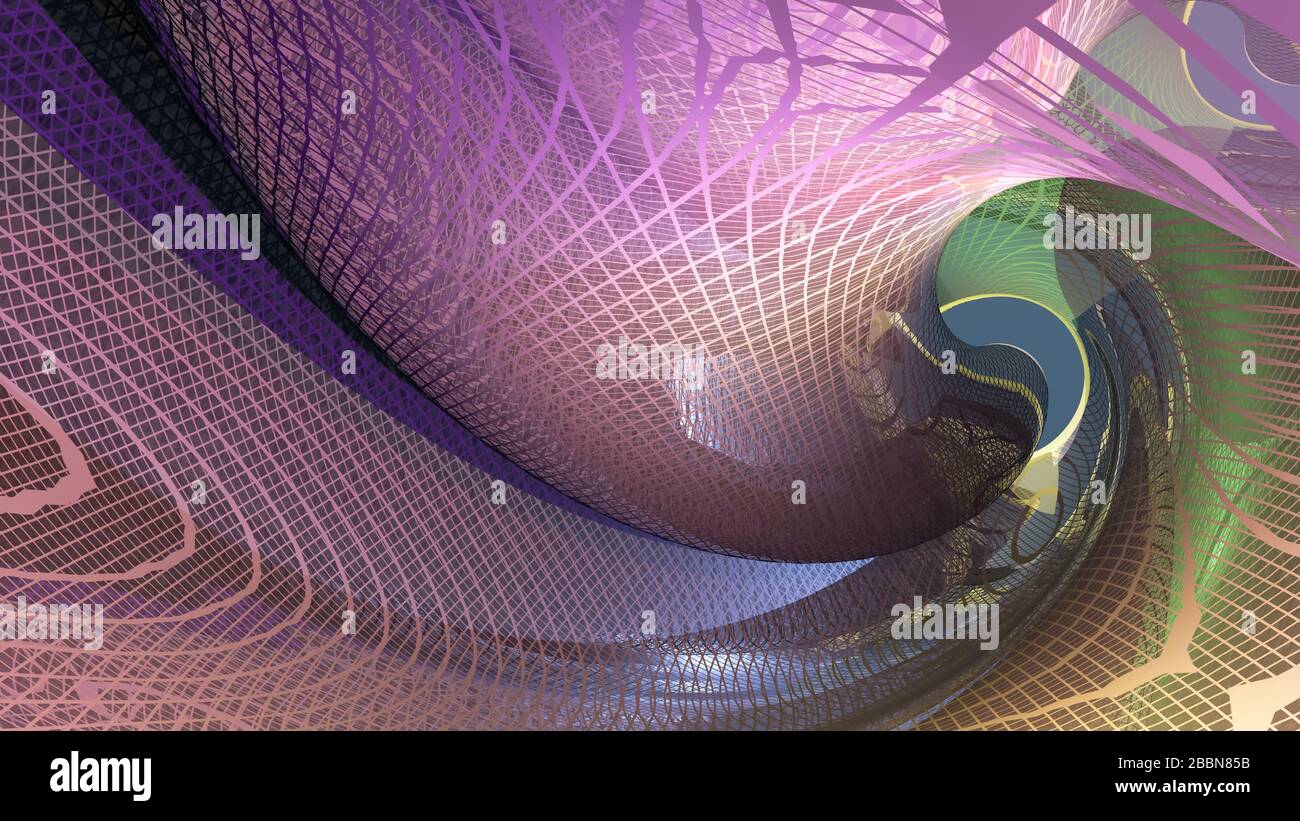 Strange swirling structure. Modern architecture. Alien skyscraper Stock ...