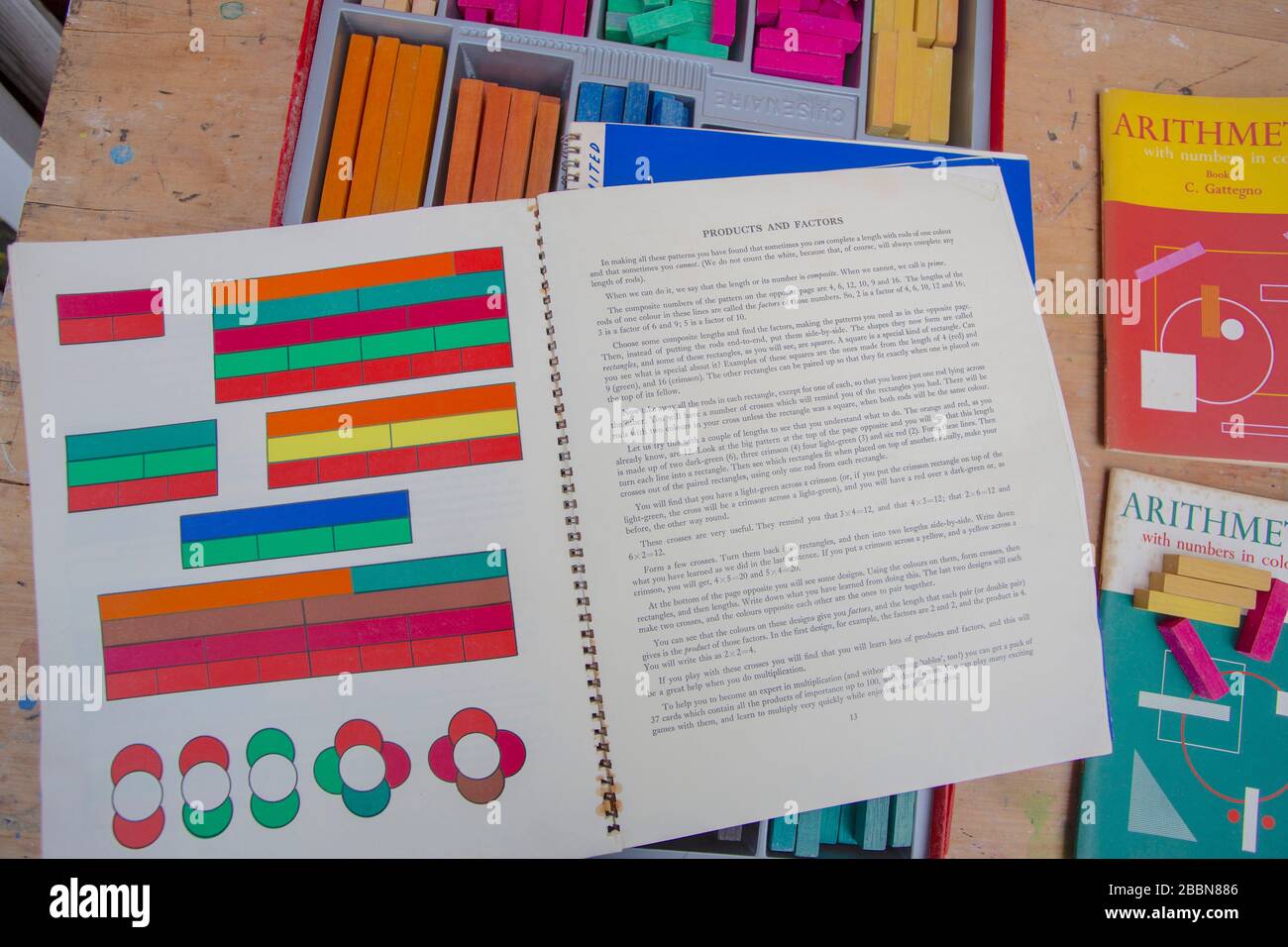 1st April 2020 Vintage Cuisenaire wooden counting rods and accompanying ...