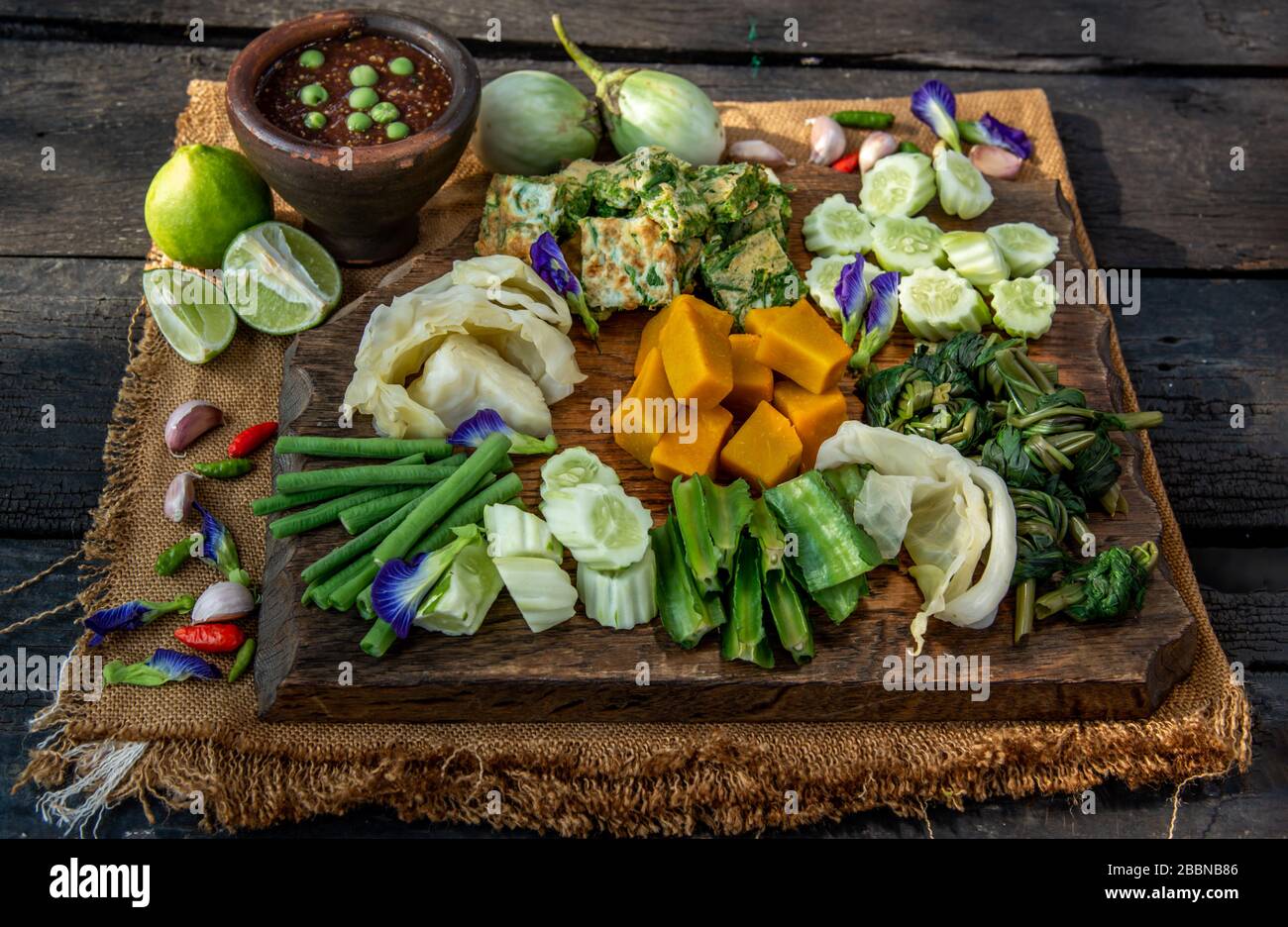 Thai Traditional Local Food : Spicy Shrimp Paste Dip or Fried shrimp ...