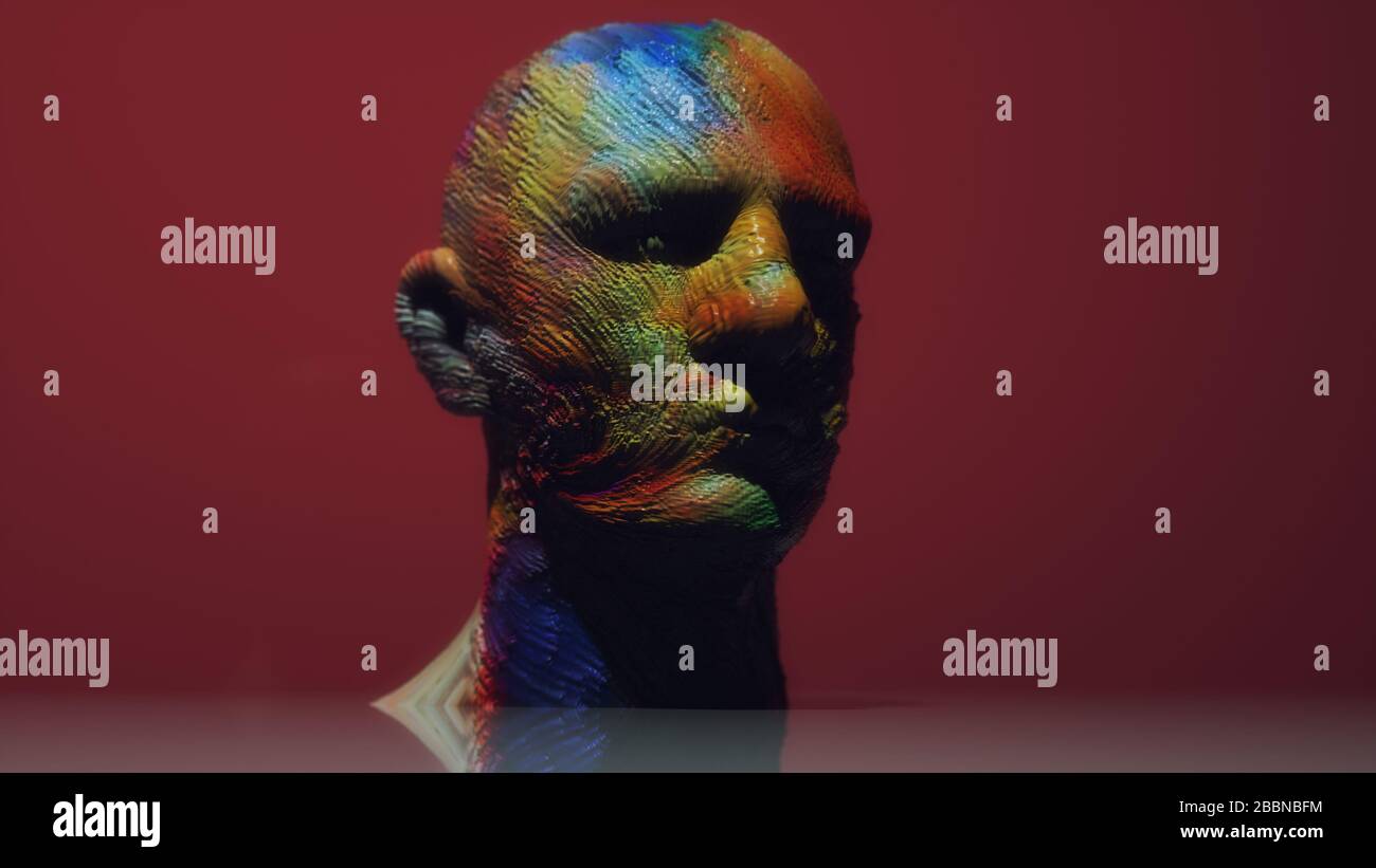 3d render. Head Human shattered portrait Stock Photo - Alamy