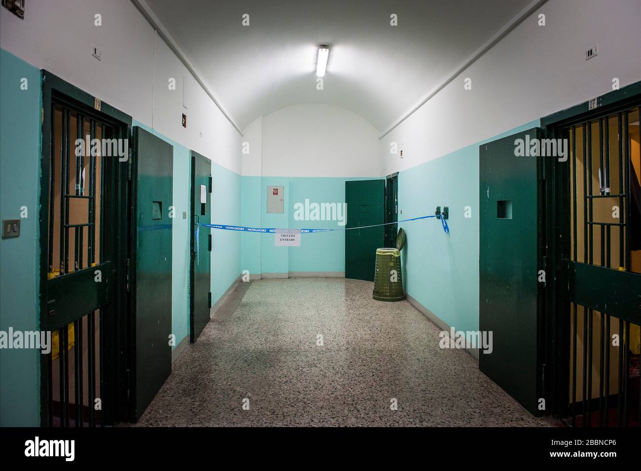 Italy, Milan, San Vittore prison, Prison police at work during the ...