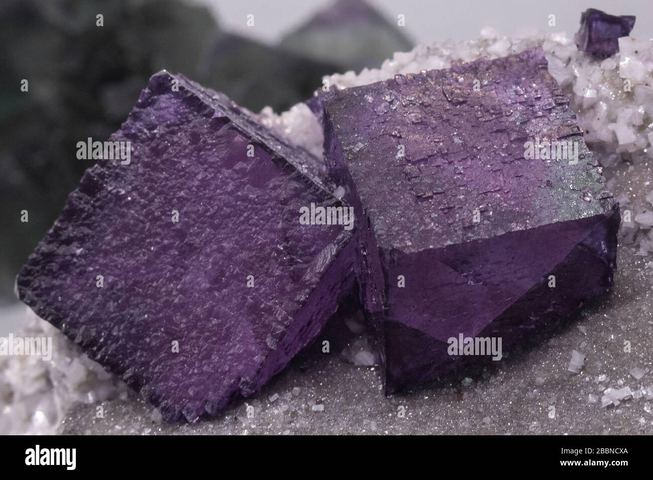 violet cubic crystals of fluorite Stock Photo - Alamy