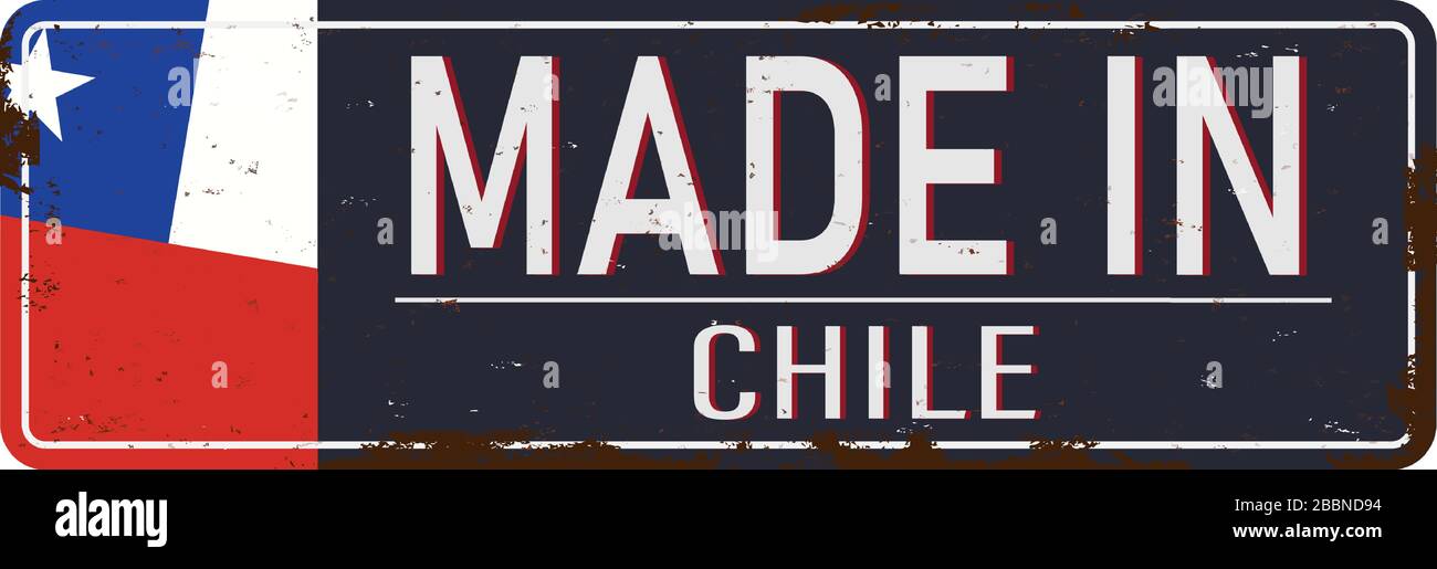 Round rusted metal road sign. Made in Chile Stock Vector Image & Art ...