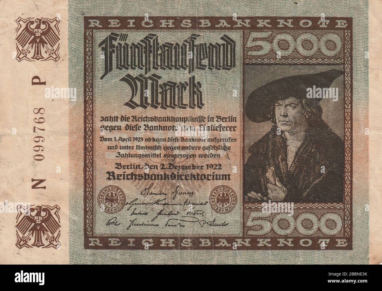 Germany Banknote - 5000 Mark - 1922 Stock Photo - Alamy