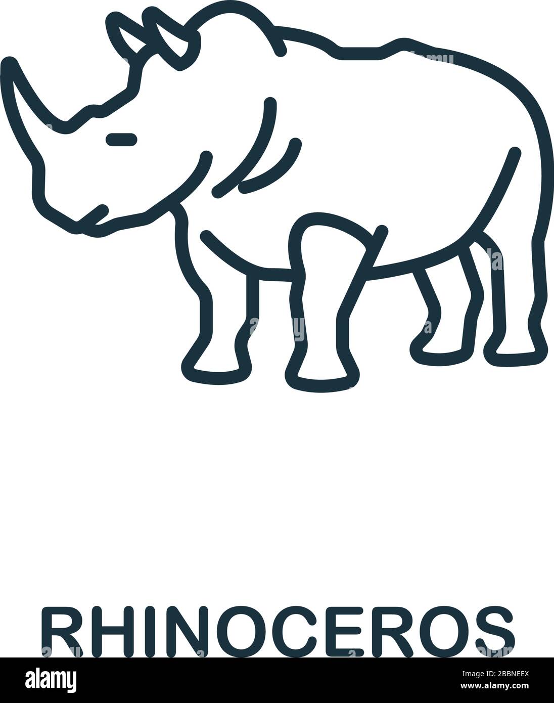 Rhinoceros icon from wild animals collection. Simple line Rhinoceros ...