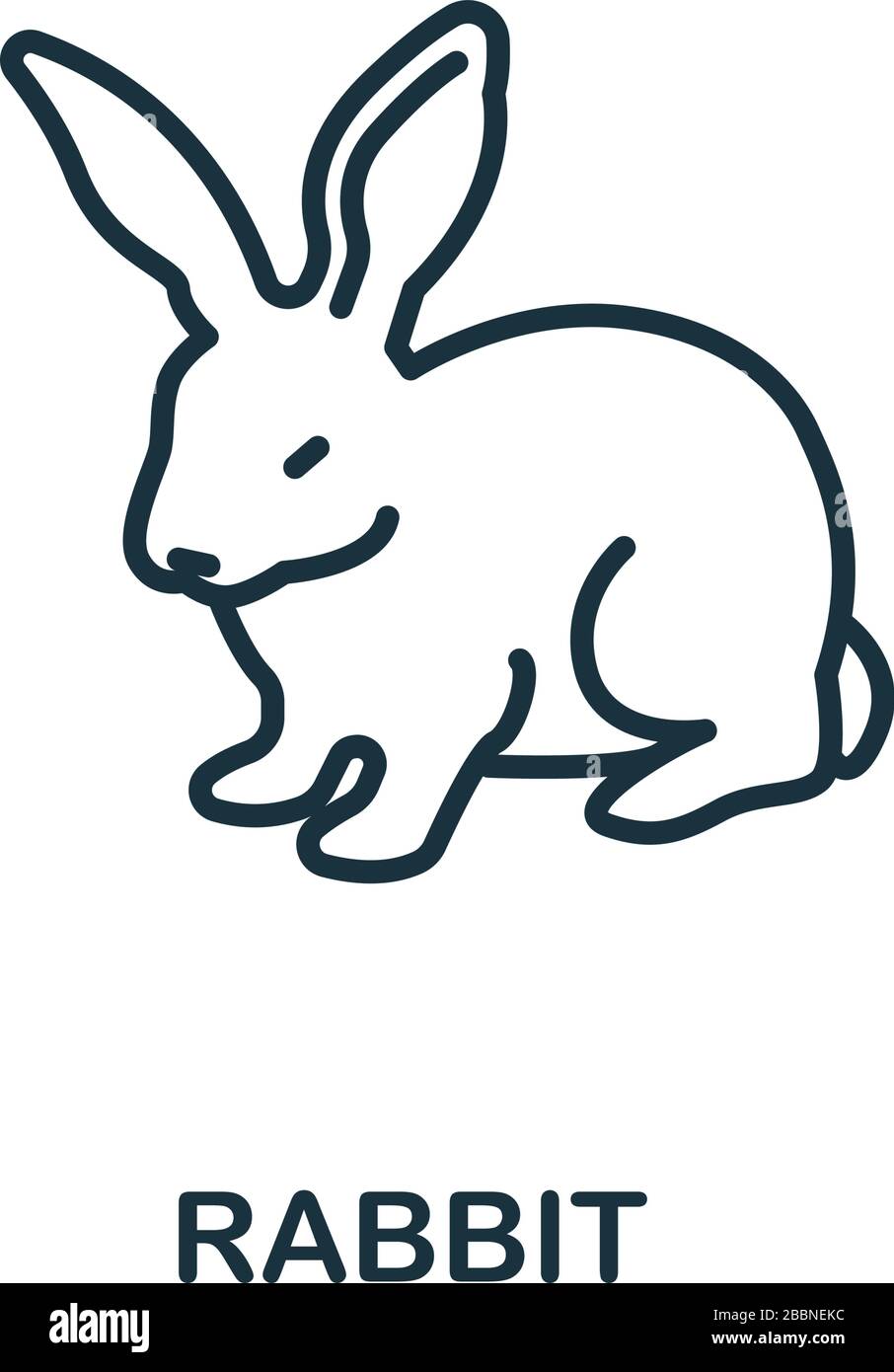 Rabbit icon from wild animals collection. Simple line Rabbit icon for ...