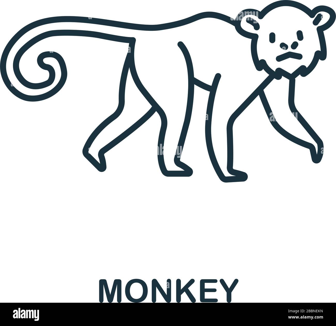 Monkey icon from wild animals collection. Simple line Monkey icon for ...