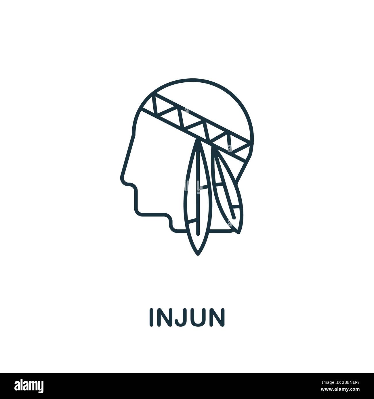 Indian icon from usa collection. Simple line Indian icon for templates ...