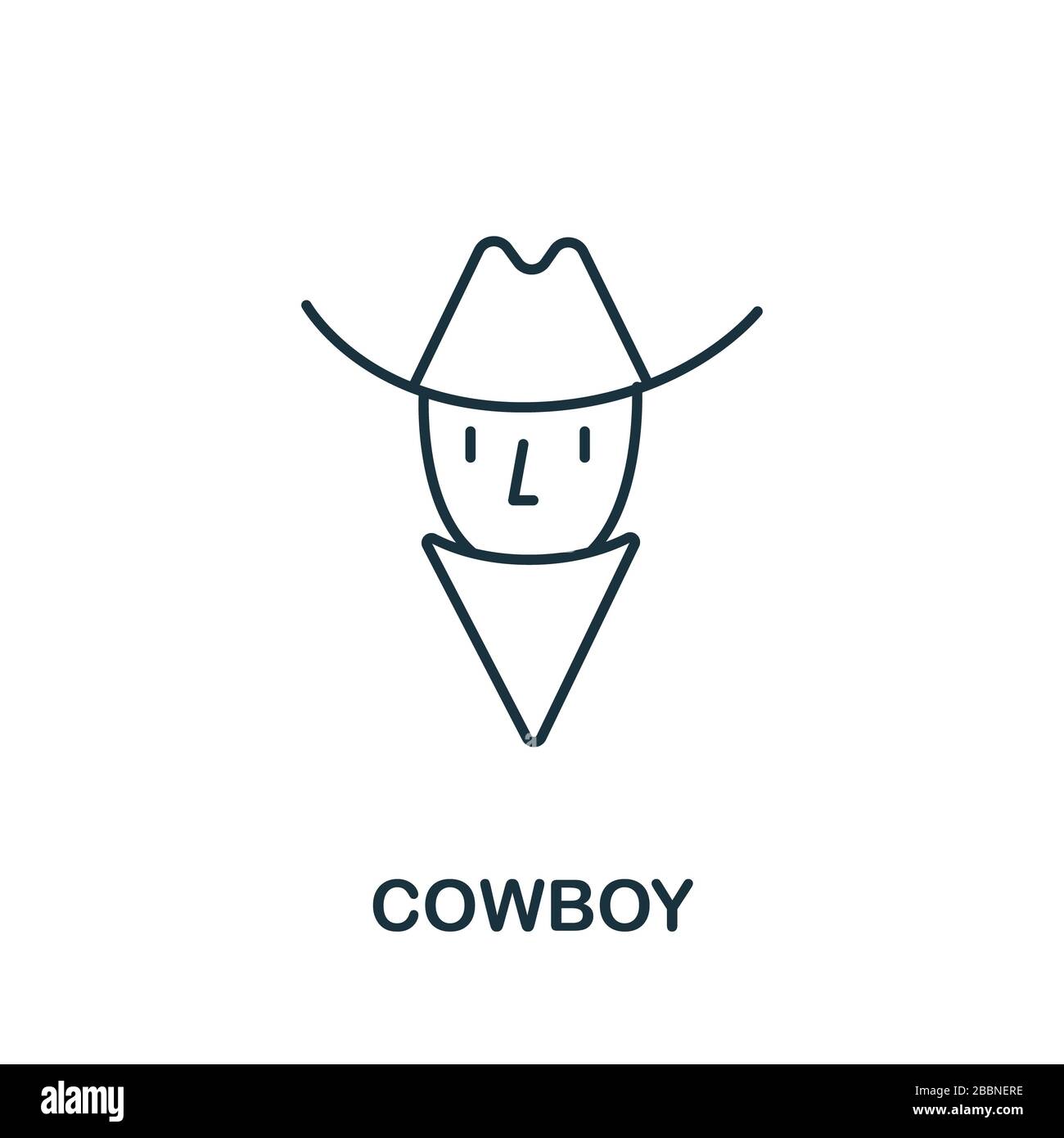 Cowboy icon from usa collection. Simple line Cowboy icon for templates ...