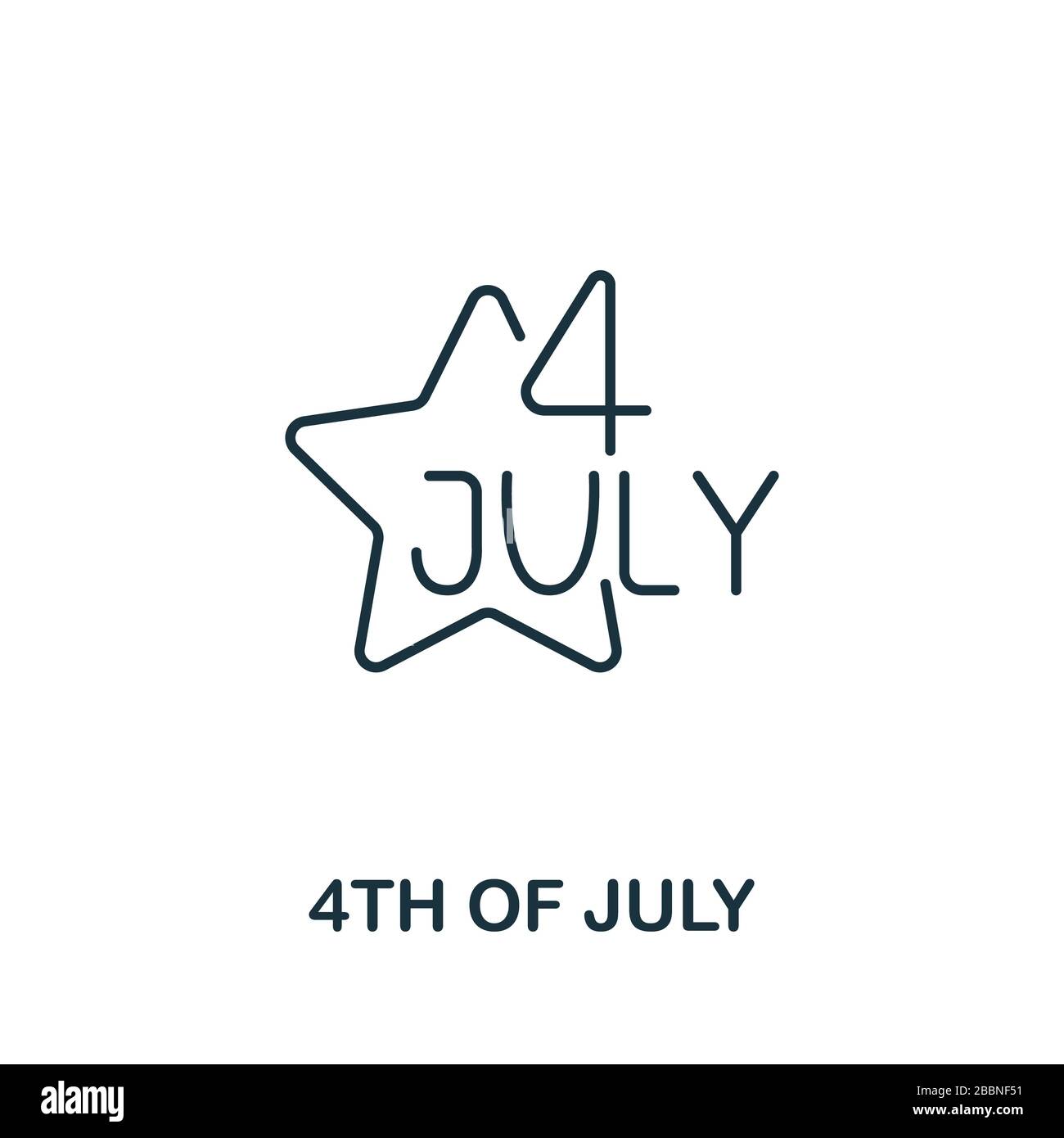 4Th Of July icon from usa collection. Simple line 4Th Of July icon for ...