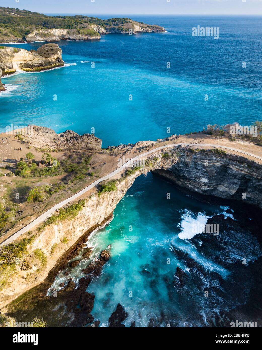 Broken beach in Nusa Penida Bali Indonesia drone view Stock Photo - Alamy