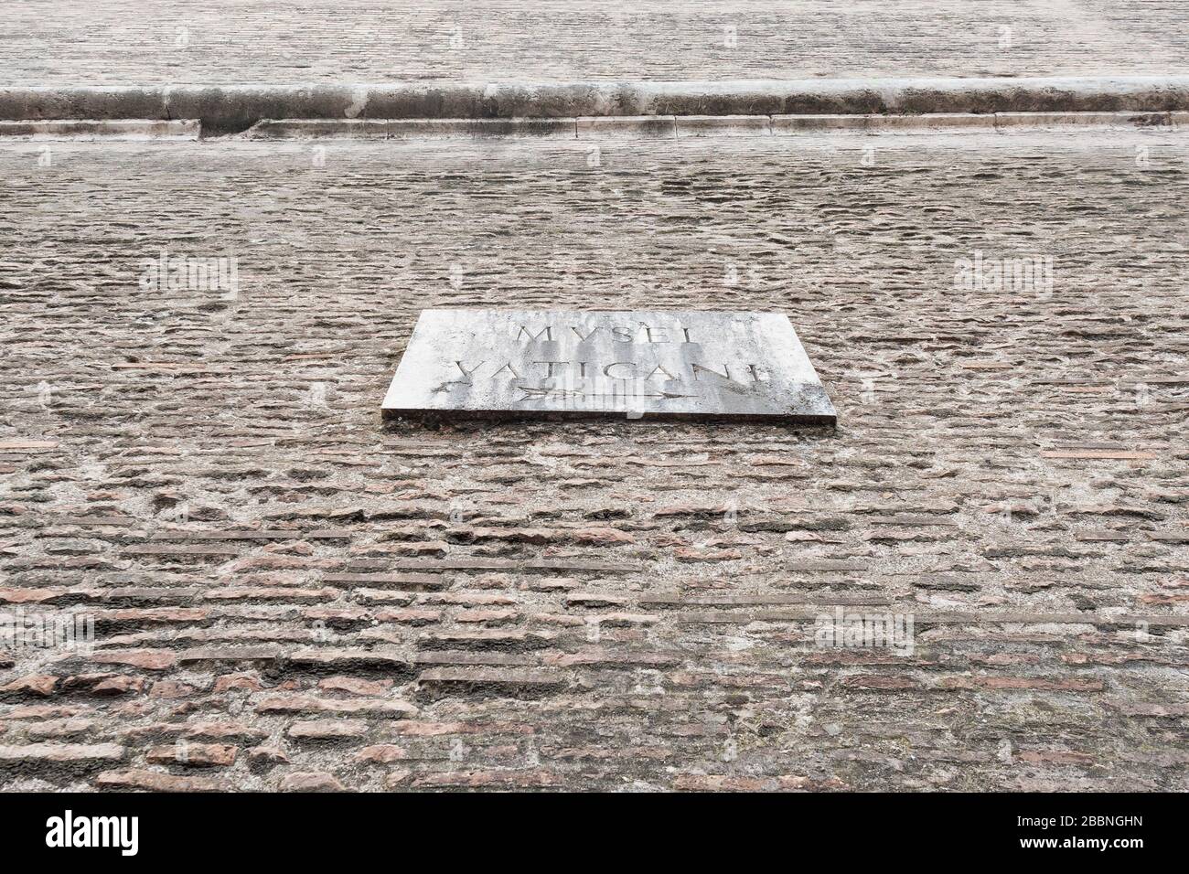 Marble signboard on a wall of Vatican Museum, Rome Stock Photo - Alamy
