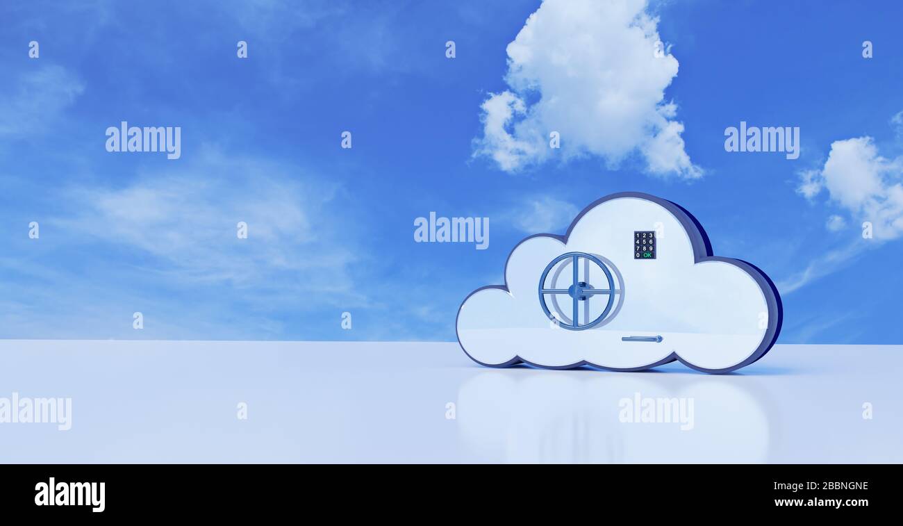 symbolic picture for data cloud protection and security, 3D ...