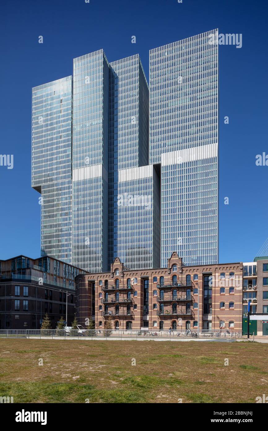 Rotterdam, the Netherlands - 31 March 2020: The Rotterdam tower in the ...