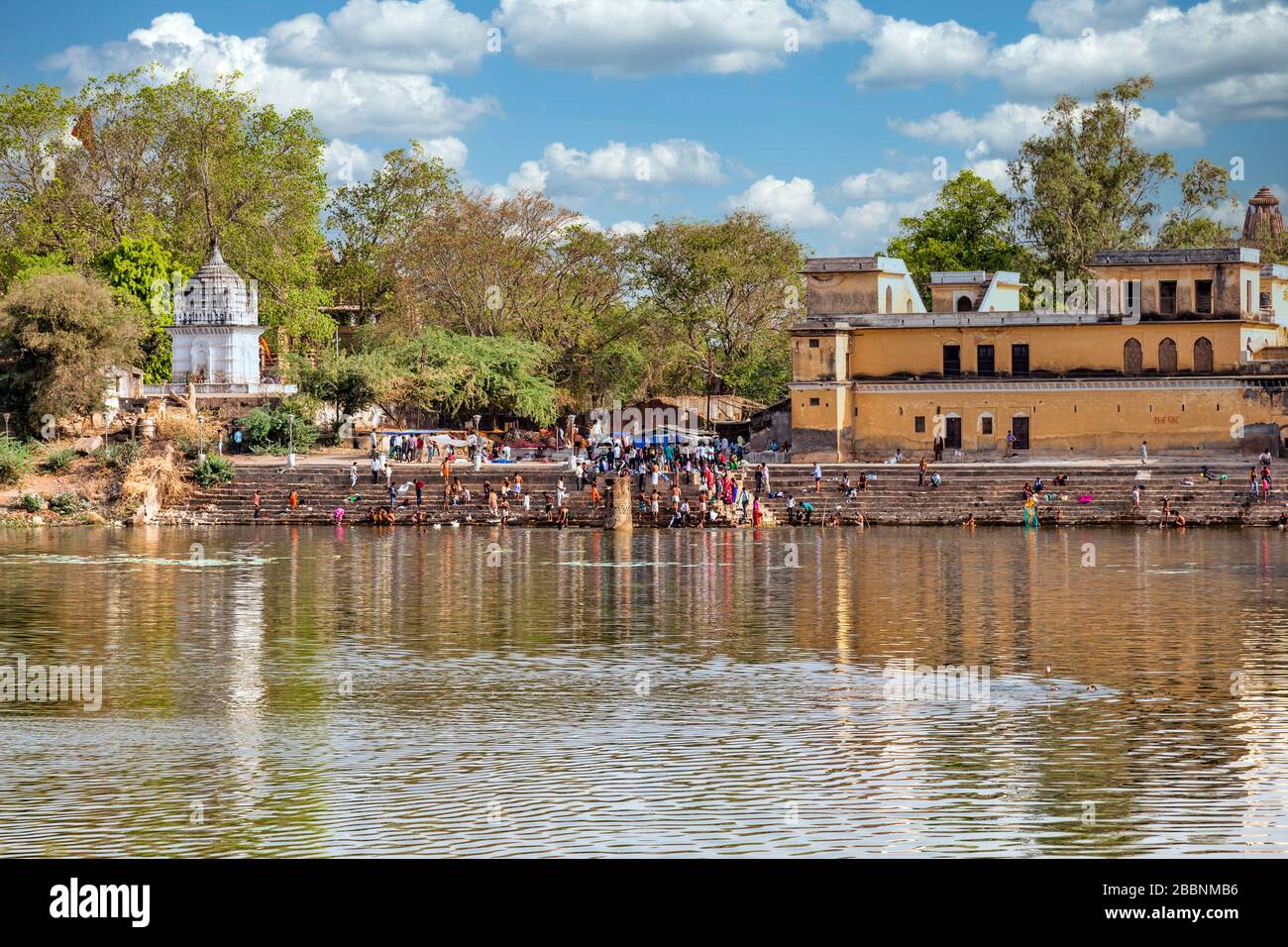 Washing and Bathing in the Ganges River near Varanasi in India Stock ...