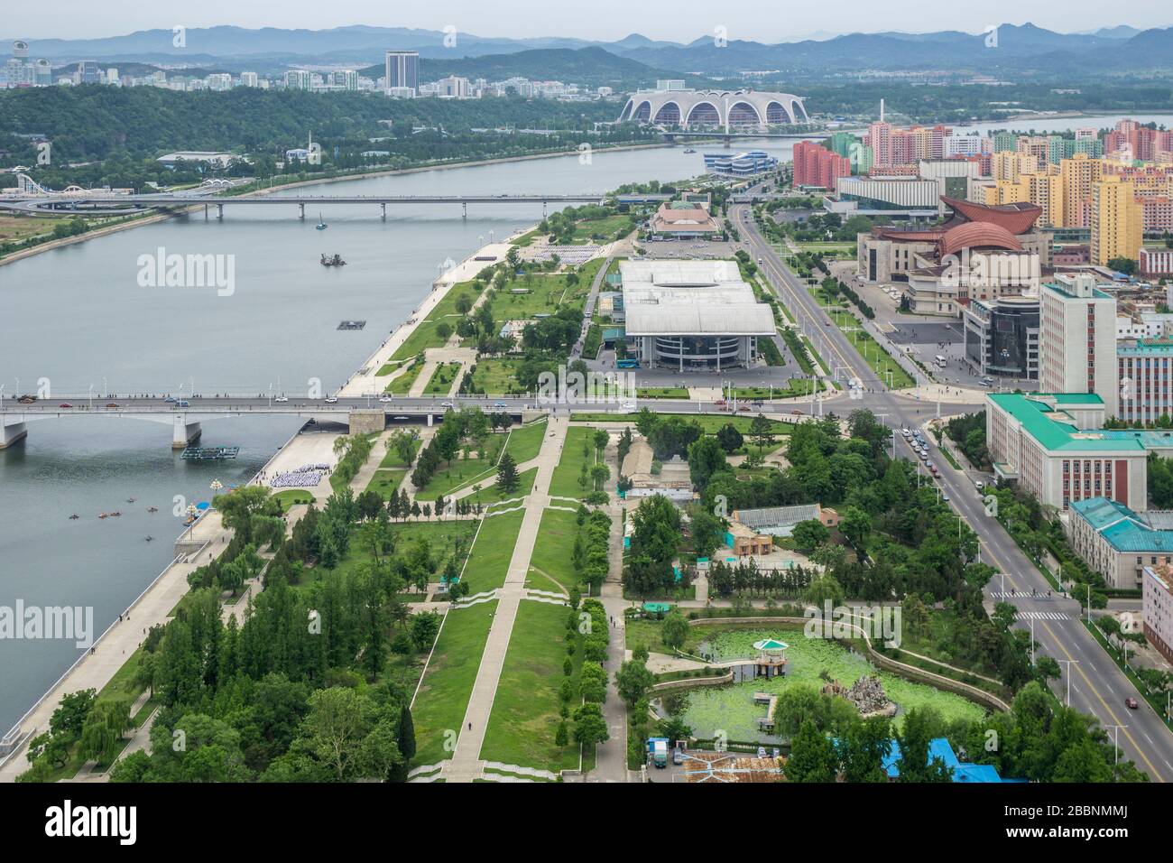 View from top of Juche Tower, Pyongyang, North Korea Stock Photo - Alamy