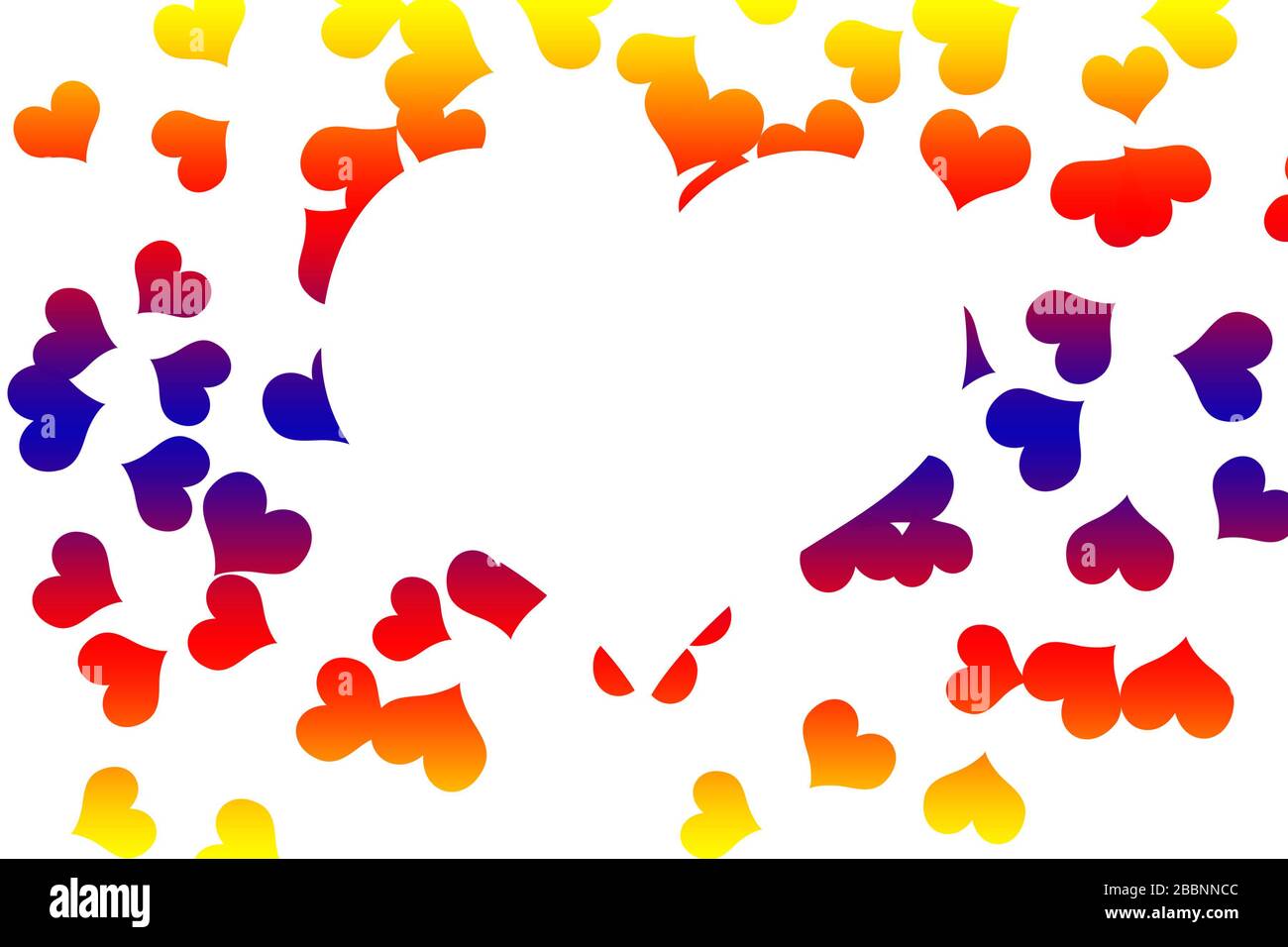 Colorful Hearts Forming Invisible Heart Shape Against White Background ...