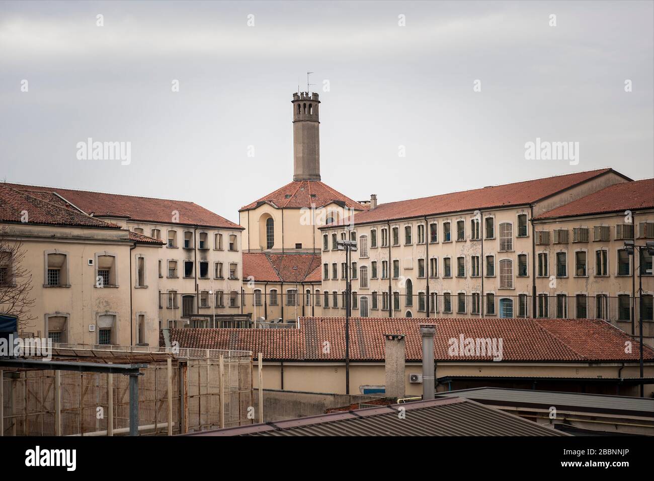 Italy, Milan, San Vittore prison, Prison police at work during the ...