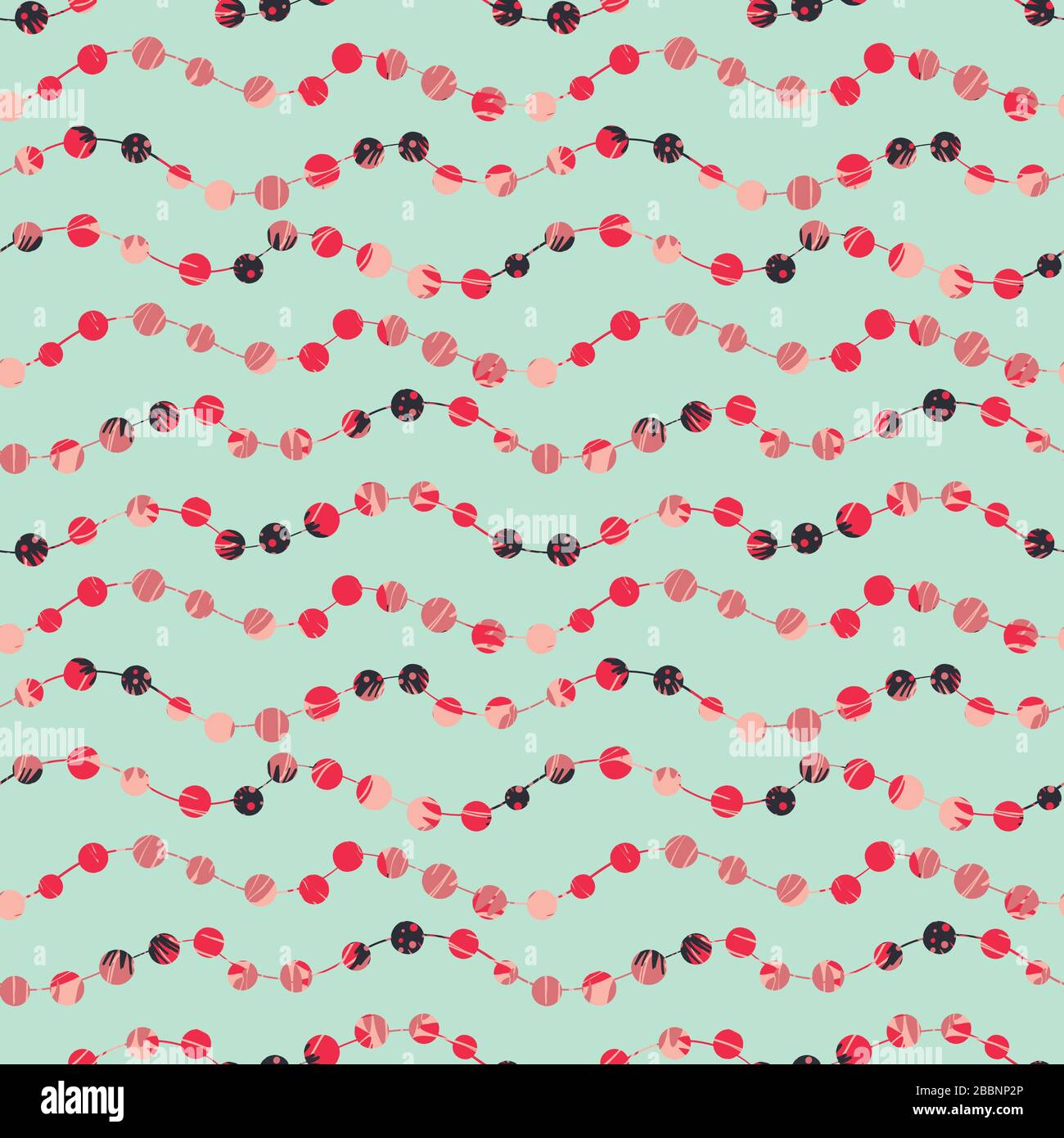 strings of red colored beads on a light blue background Stock Vector ...