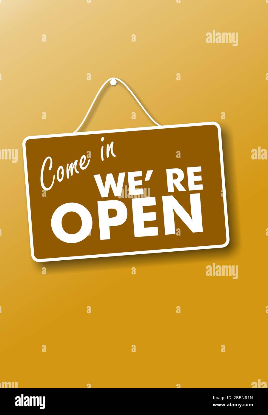 Open come in business sign. Brown color sign board, Come in we re open ...