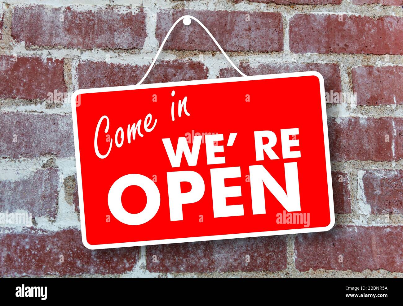 Open come in store sign. Red color sign board, Come in we re open text ...