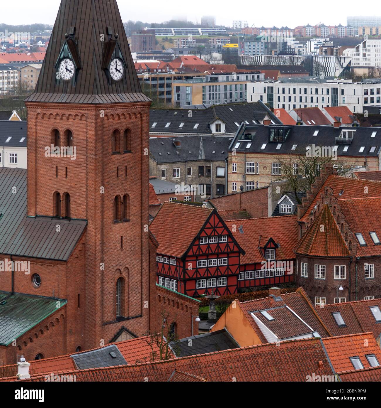 Aalborg, over the rooftops. Shot from the roof of Salling department ...
