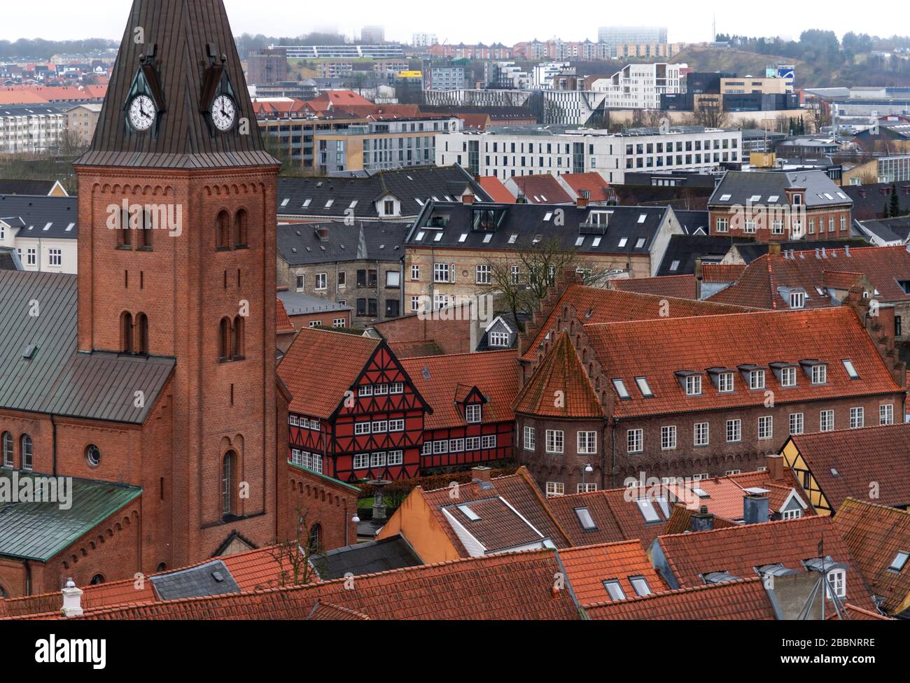 Aalborg, over the rooftops. Shot from the roof of Salling department ...