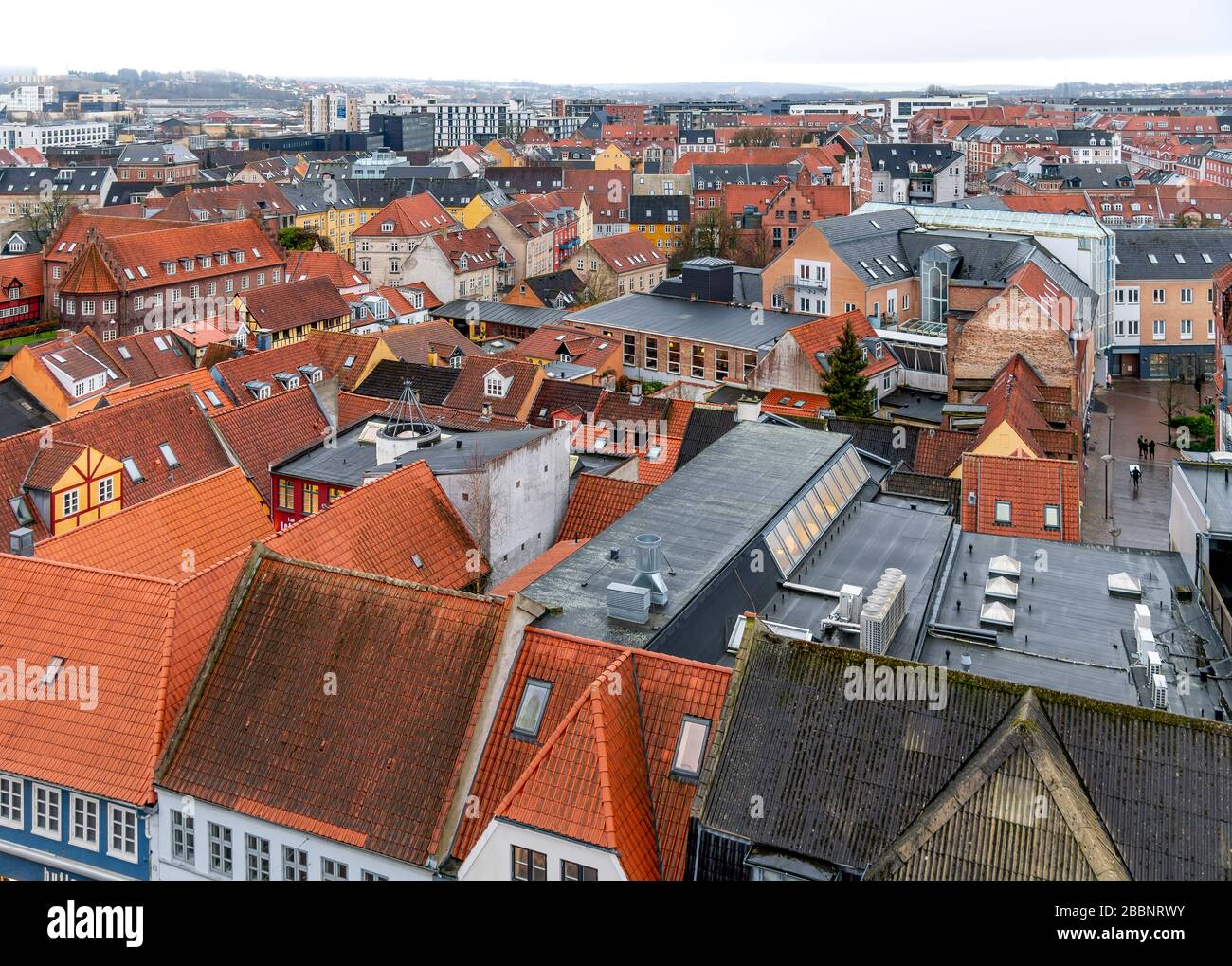 Aalborg, over the rooftops. Shot from the roof of Salling department ...