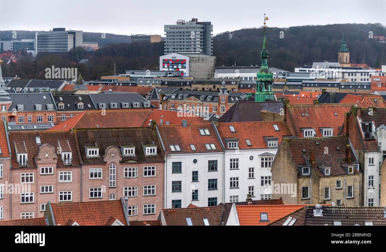 Aalborg, over the rooftops. Shot from the roof of Salling department ...
