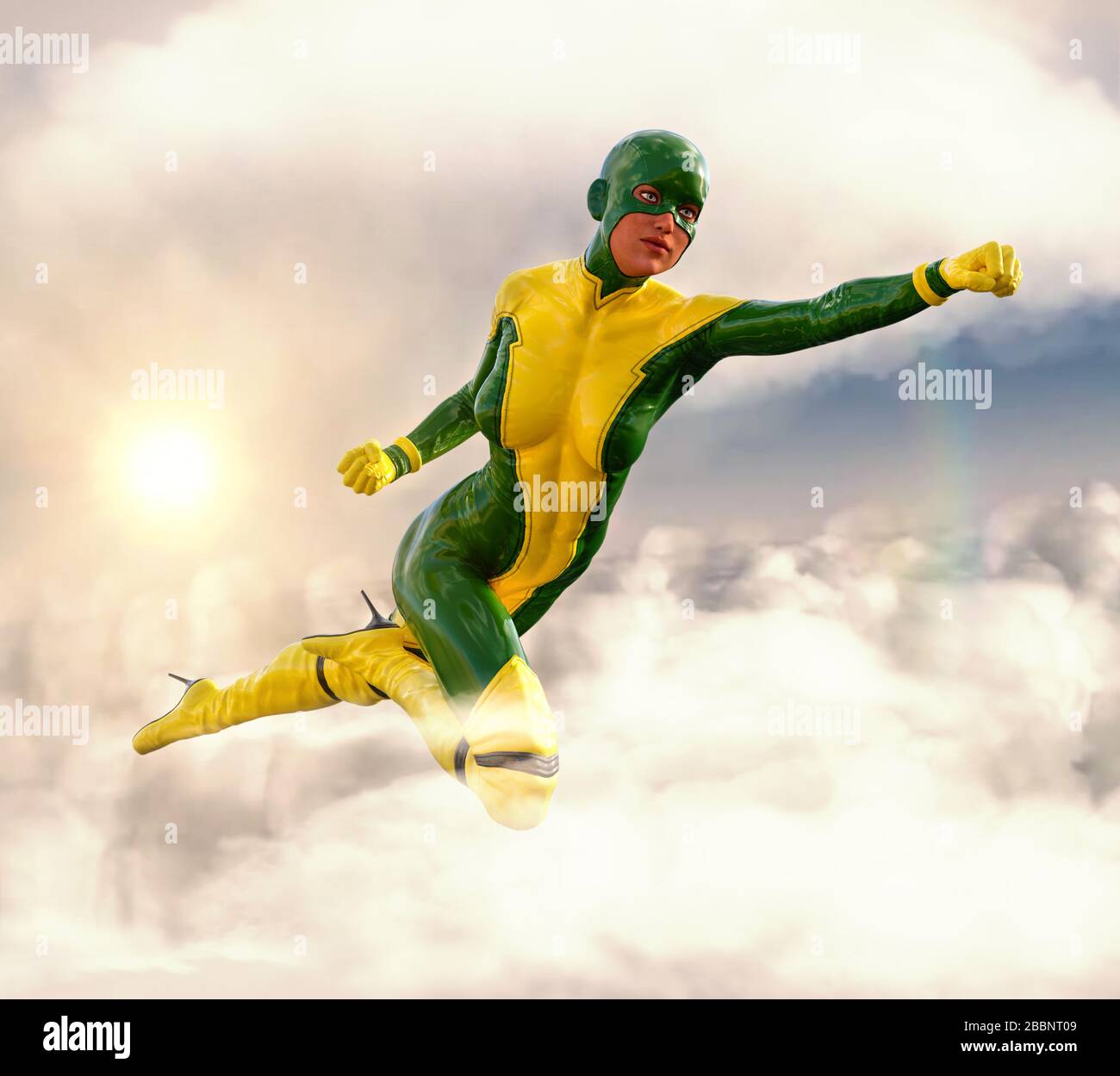 Superwoman flying hi-res stock photography and images - Alamy