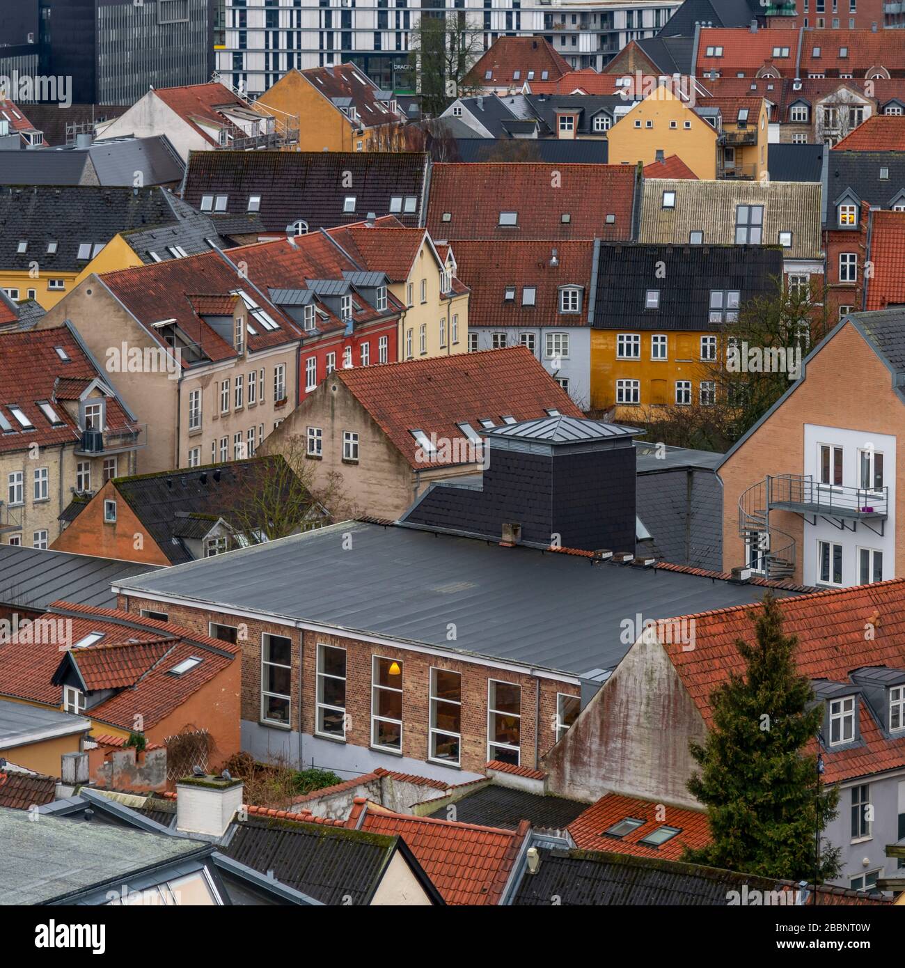 Aalborg, over the rooftops. Shot from the roof of Salling department ...