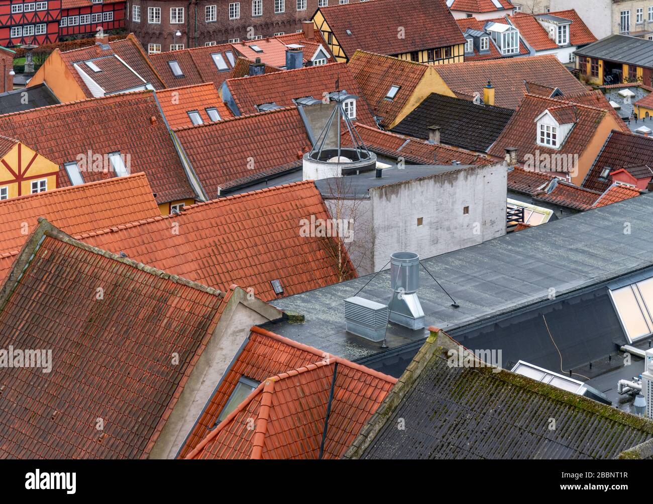 Aalborg, over the rooftops. Shot from the roof of Salling department ...
