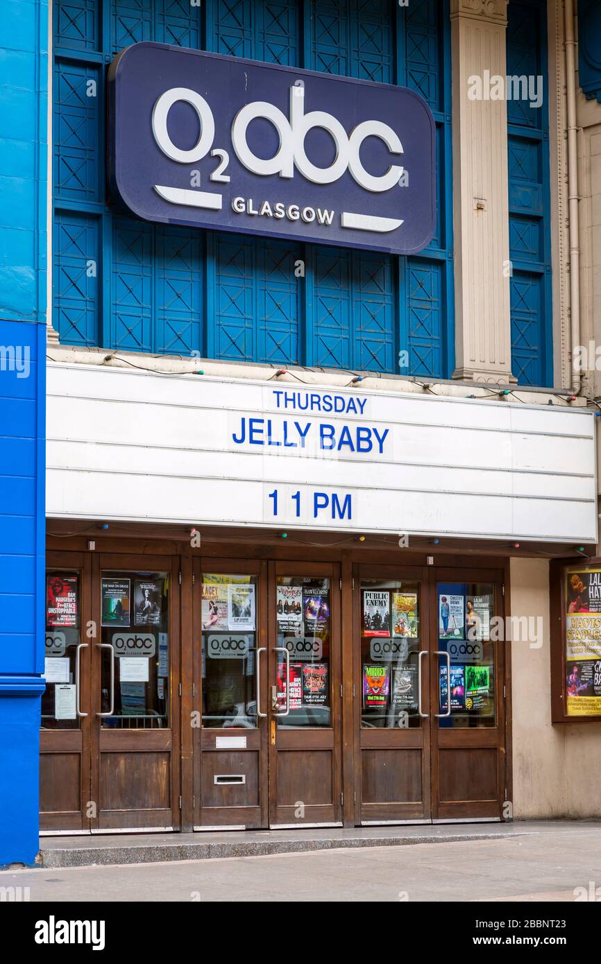 Exterior of the O2 abc on Sauchiehall Street, Glasgow, Scotland, UK ...