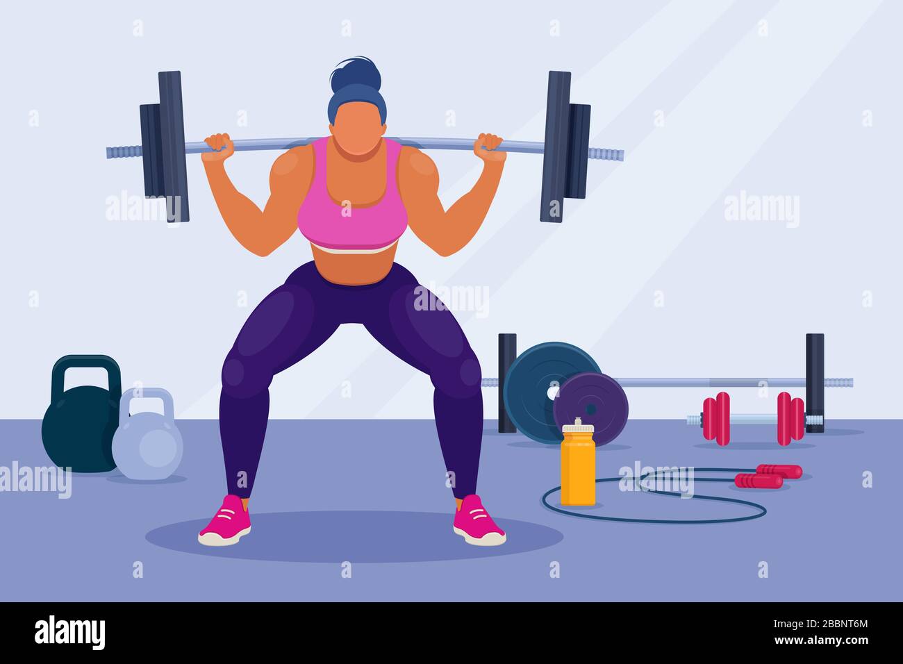 Power workout in gym woman Stock Vector Images - Alamy