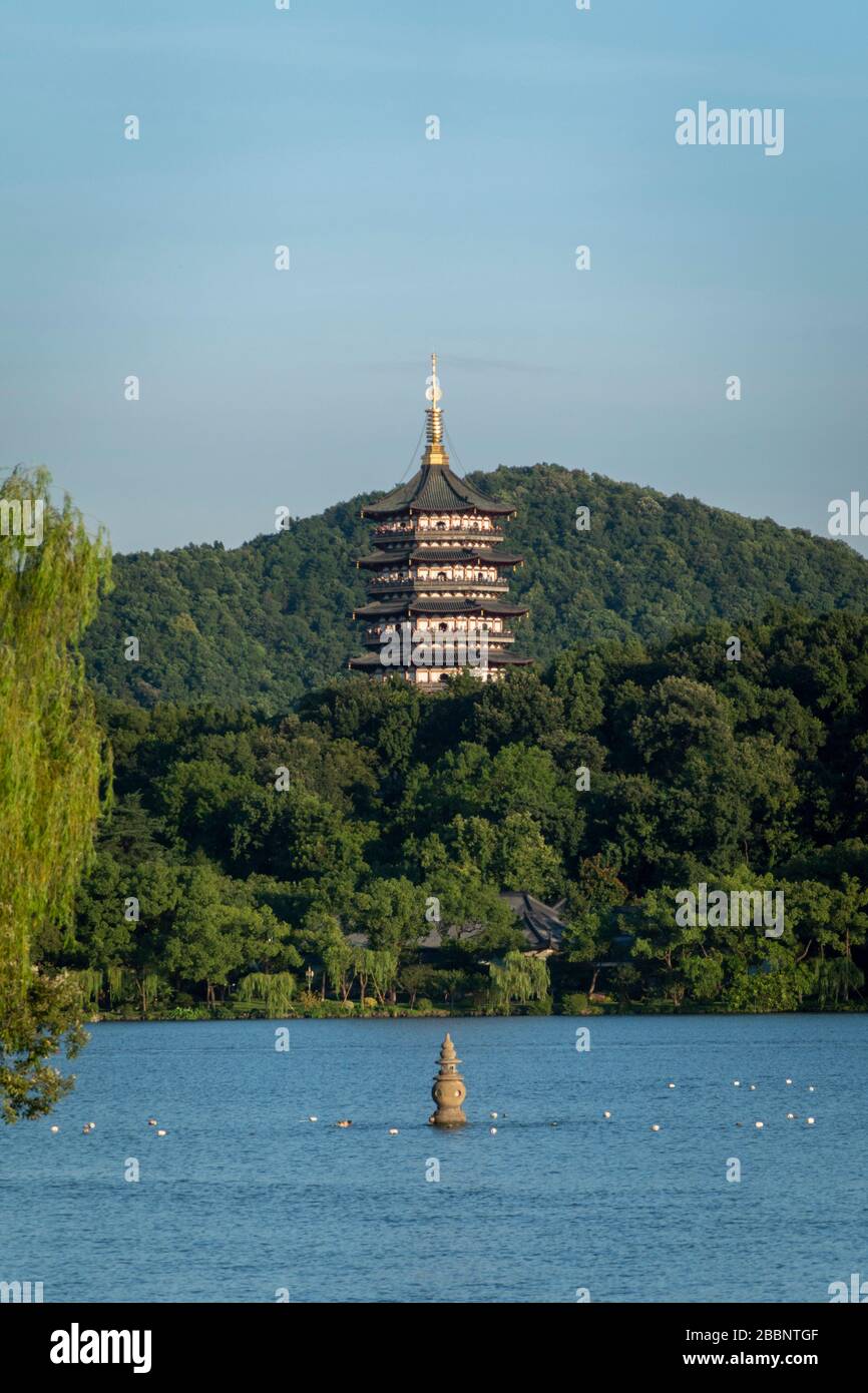 view of Leifeng Pagoda, West Lake in Hangzhou, China Stock Photo - Alamy
