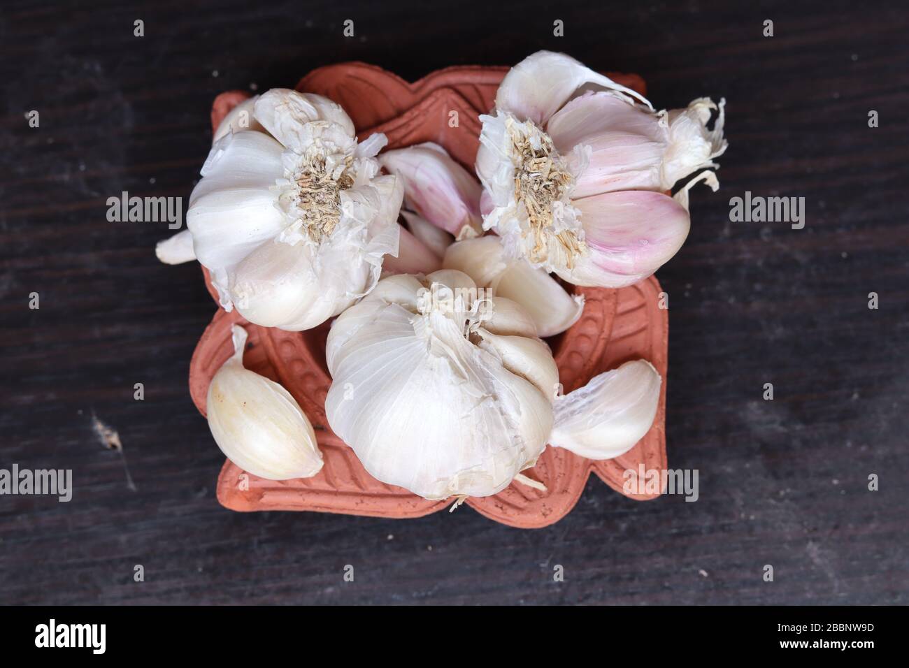 One whole aromatic white garlic isolated on white background Stock ...