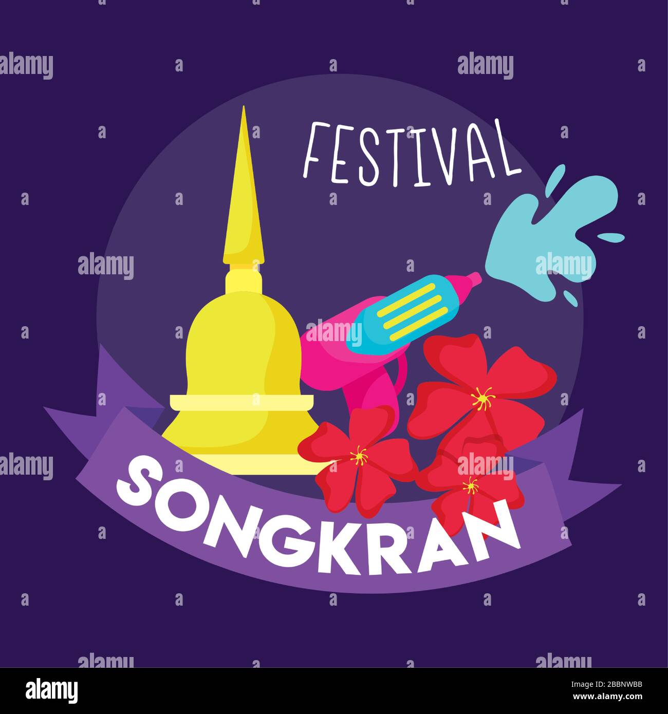 card of songkran festival in thailand vector illustration design Stock ...