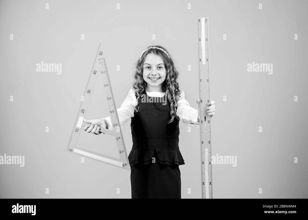 Smart and clever concept. Sizing and measuring. School student study ...