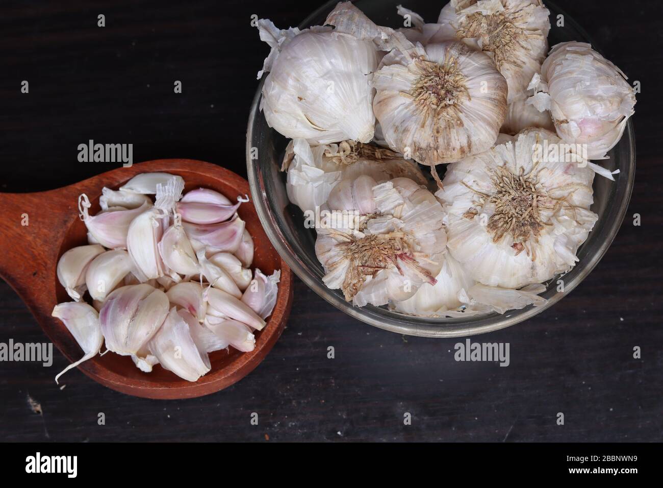 One whole aromatic white garlic isolated on white background Stock ...
