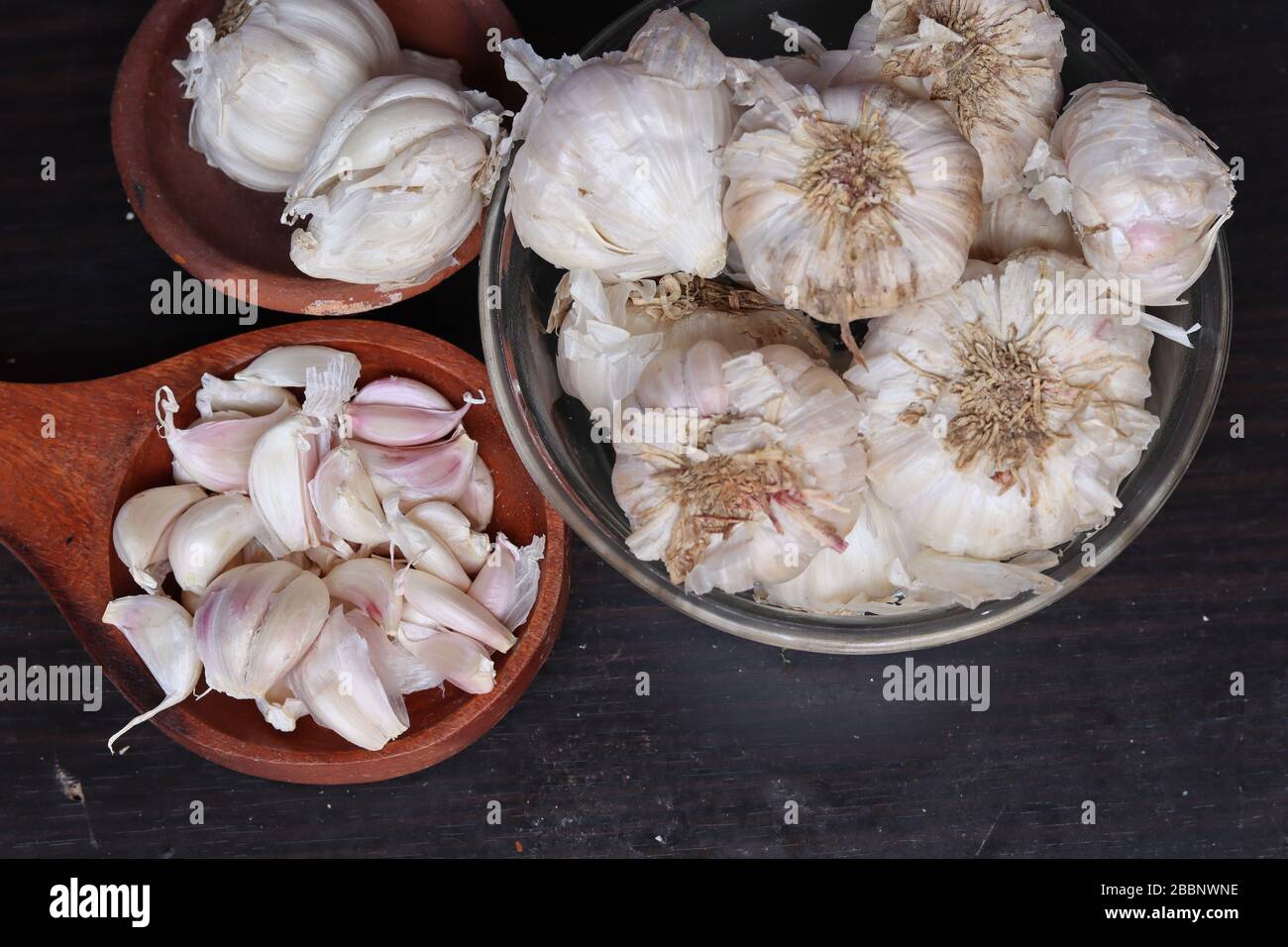 One whole aromatic white garlic isolated on white background Stock ...