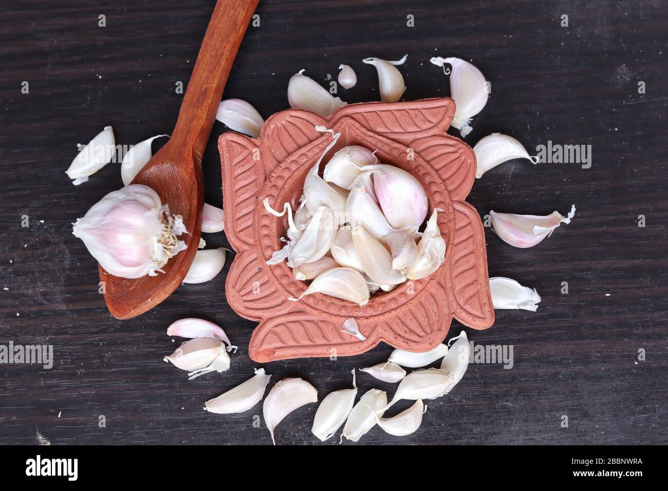 One whole aromatic white garlic isolated on white background Stock ...