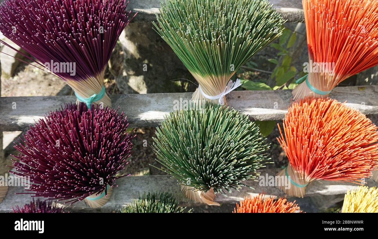 factory producing colorful incense sticks in vietnam Stock Photo - Alamy