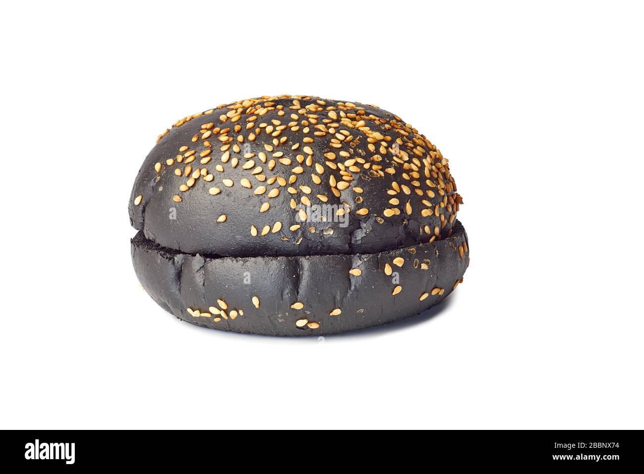 Black hamburger bun on white Stock Photo - Alamy