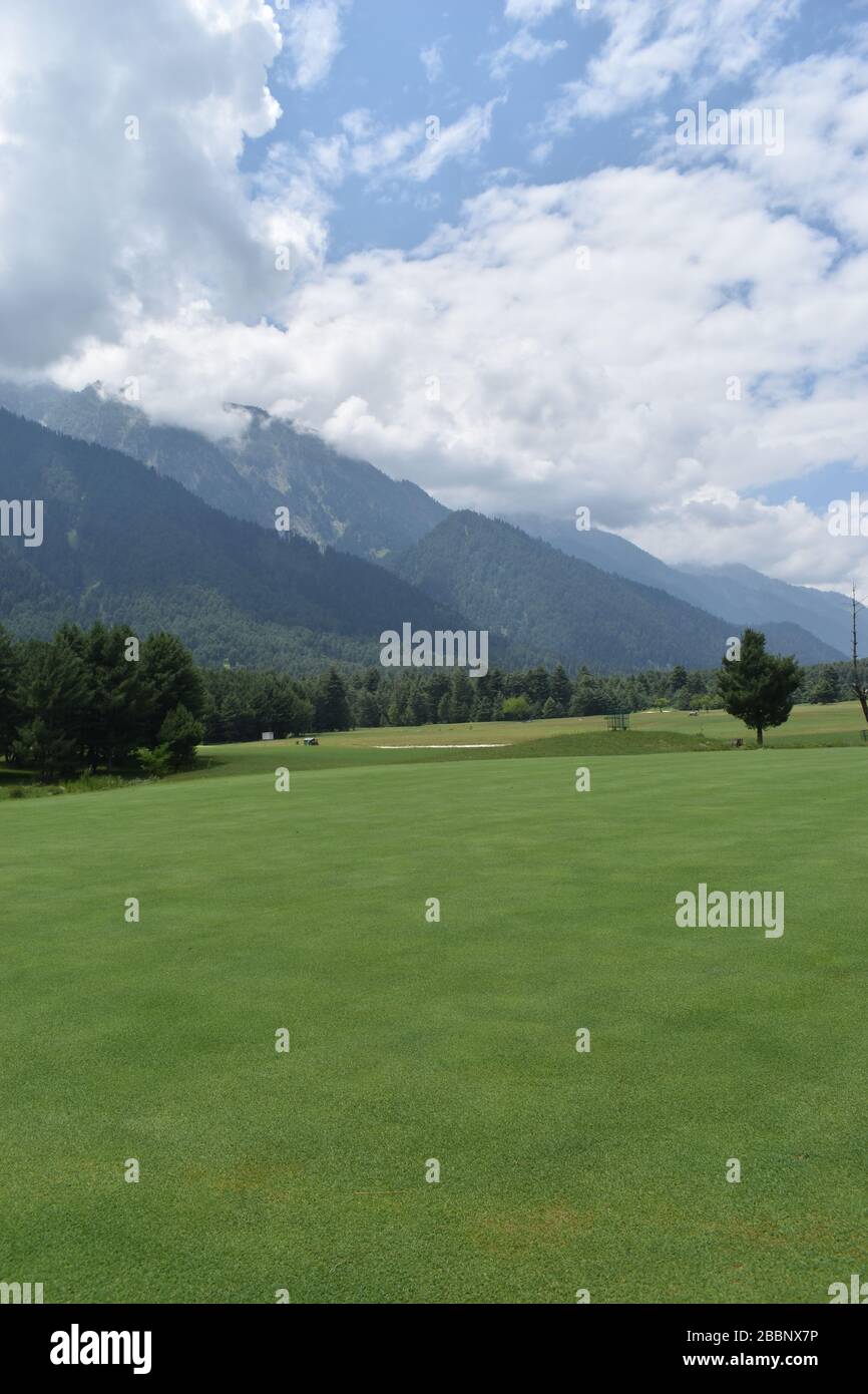An eye catching view of golf course at Pahalgam Kashmir.This golf ...