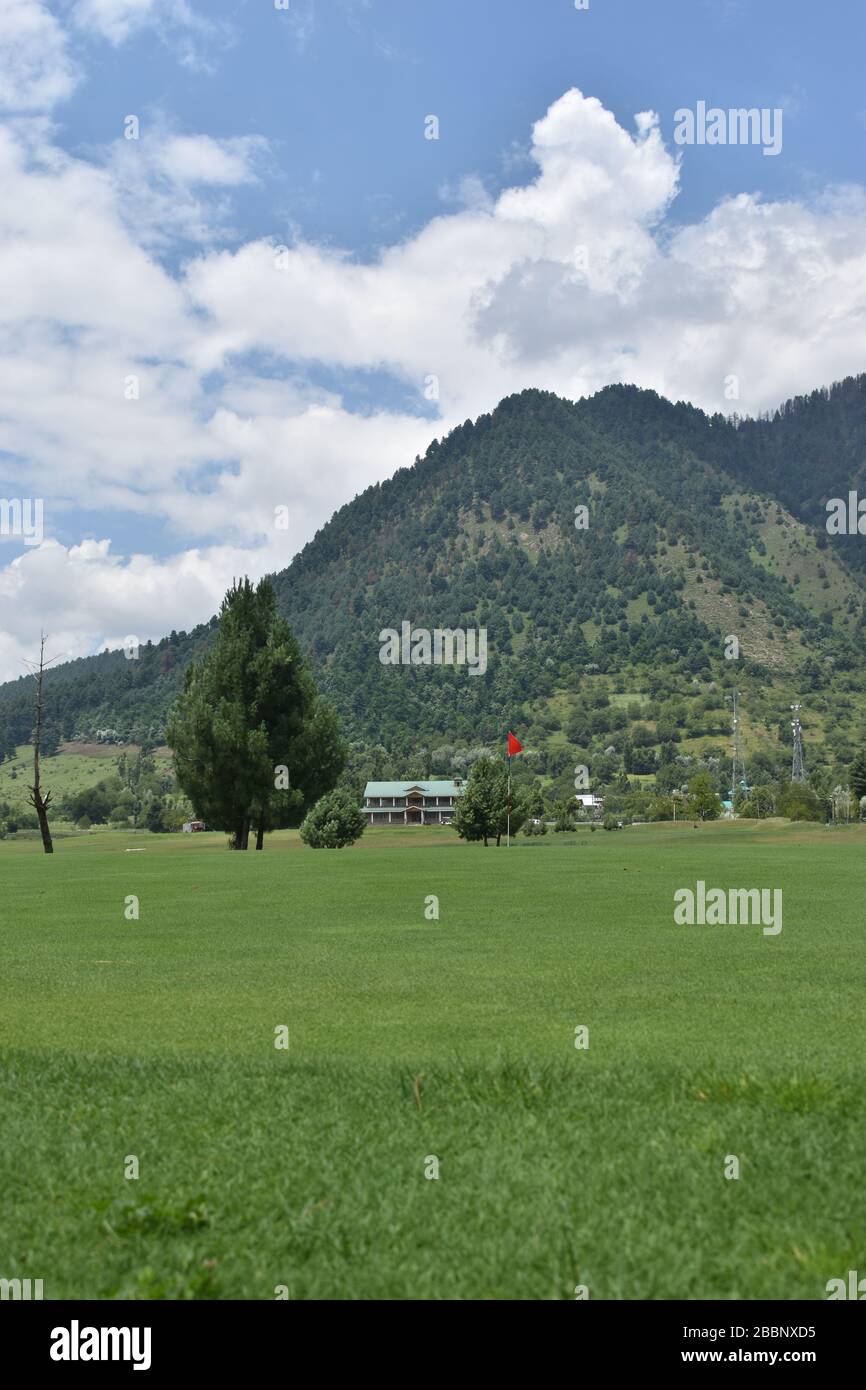 An eye catching view of golf course at Pahalgam Kashmir.This golf ...