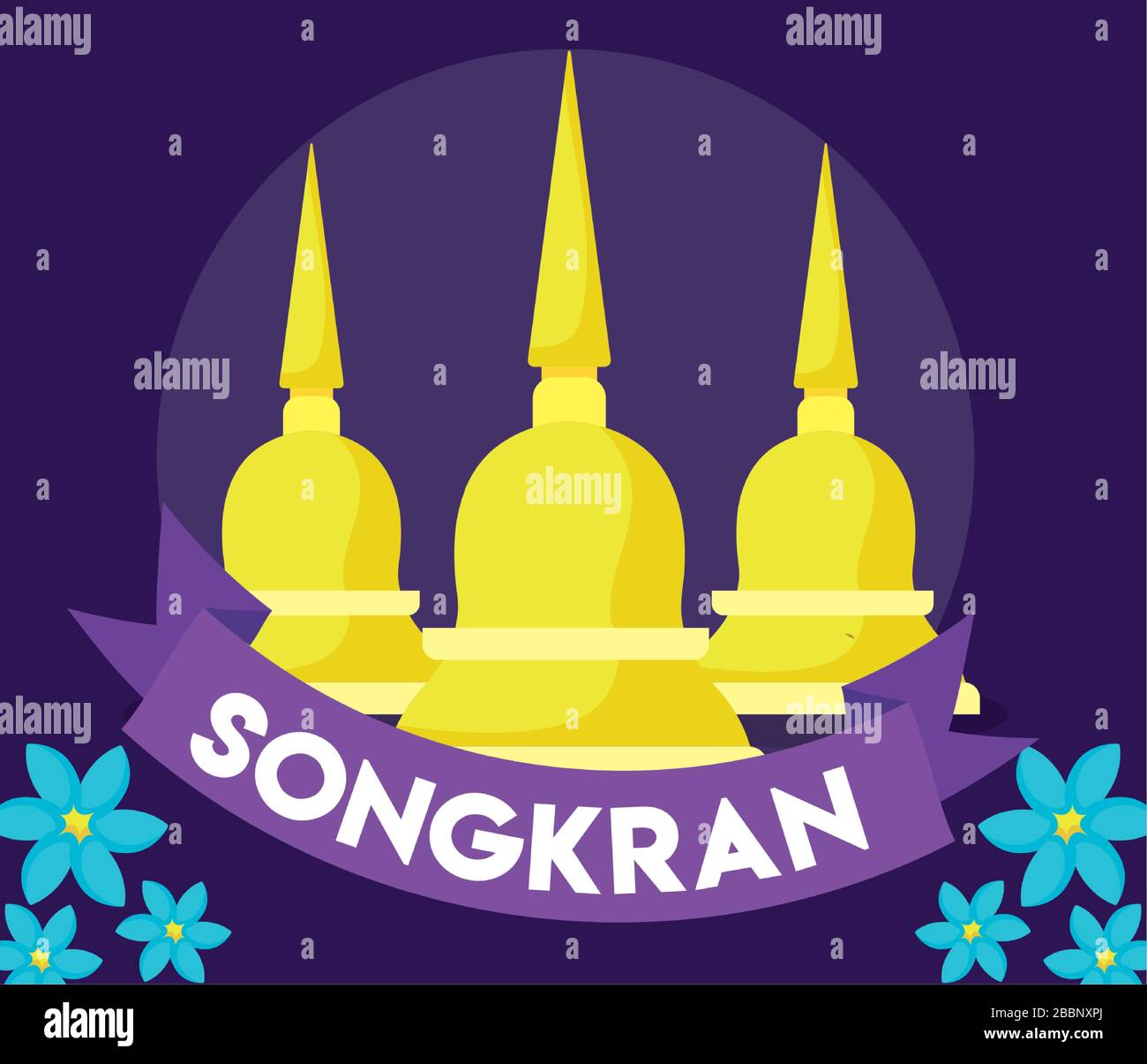 Songkran festival temple Stock Vector Images - Alamy