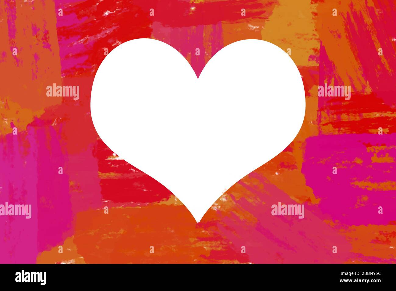 White Empty Heart Shape Against Beautiful Painted Colorful Background ...
